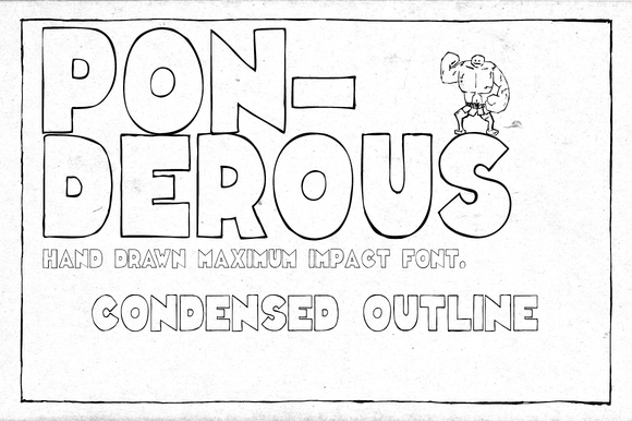 Ponderous Condensed Outline Font by Dawnland · Creative Fabrica