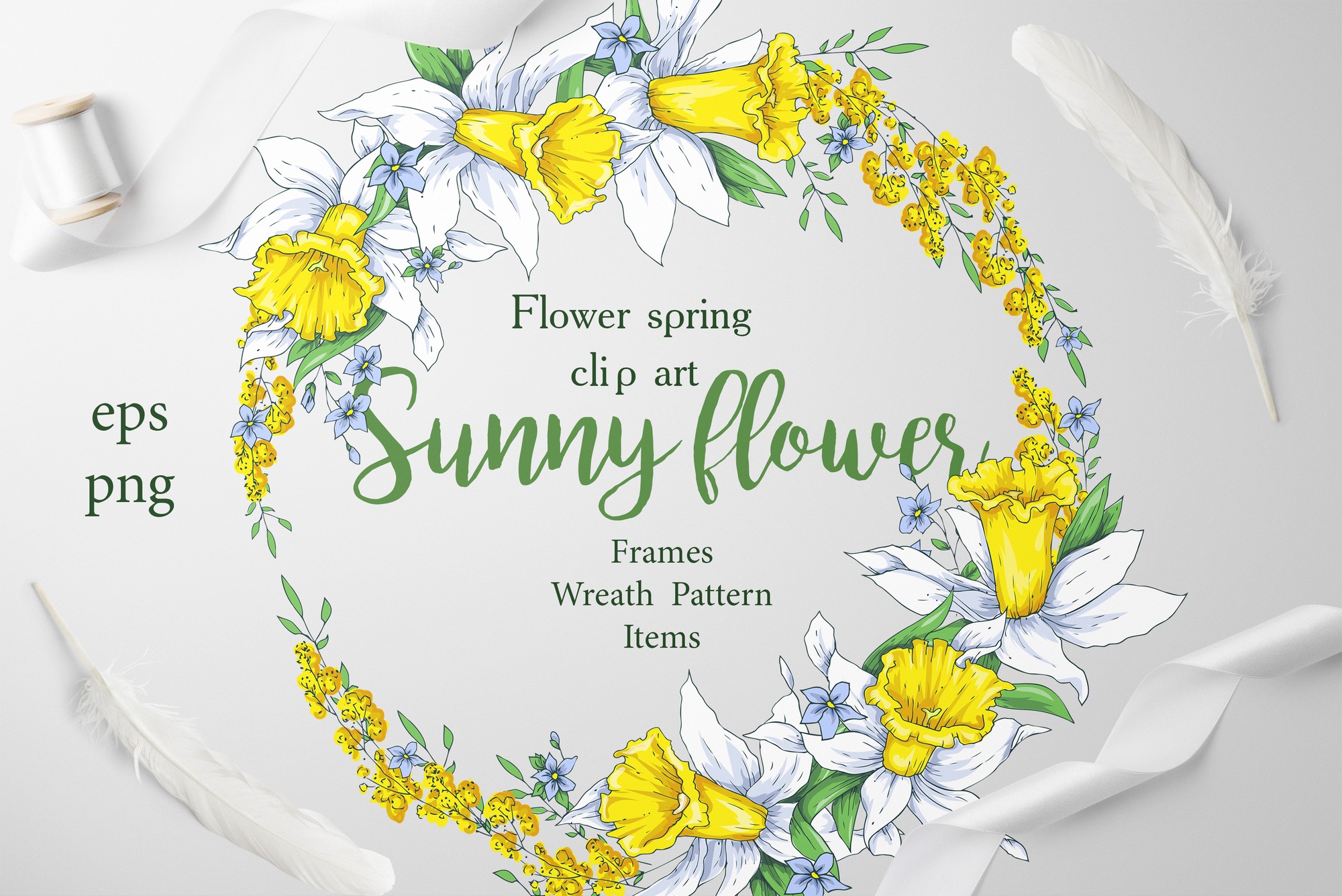 Sunny Flowers – Spring Clip Art Graphic by nicjulia · Creative Fabrica