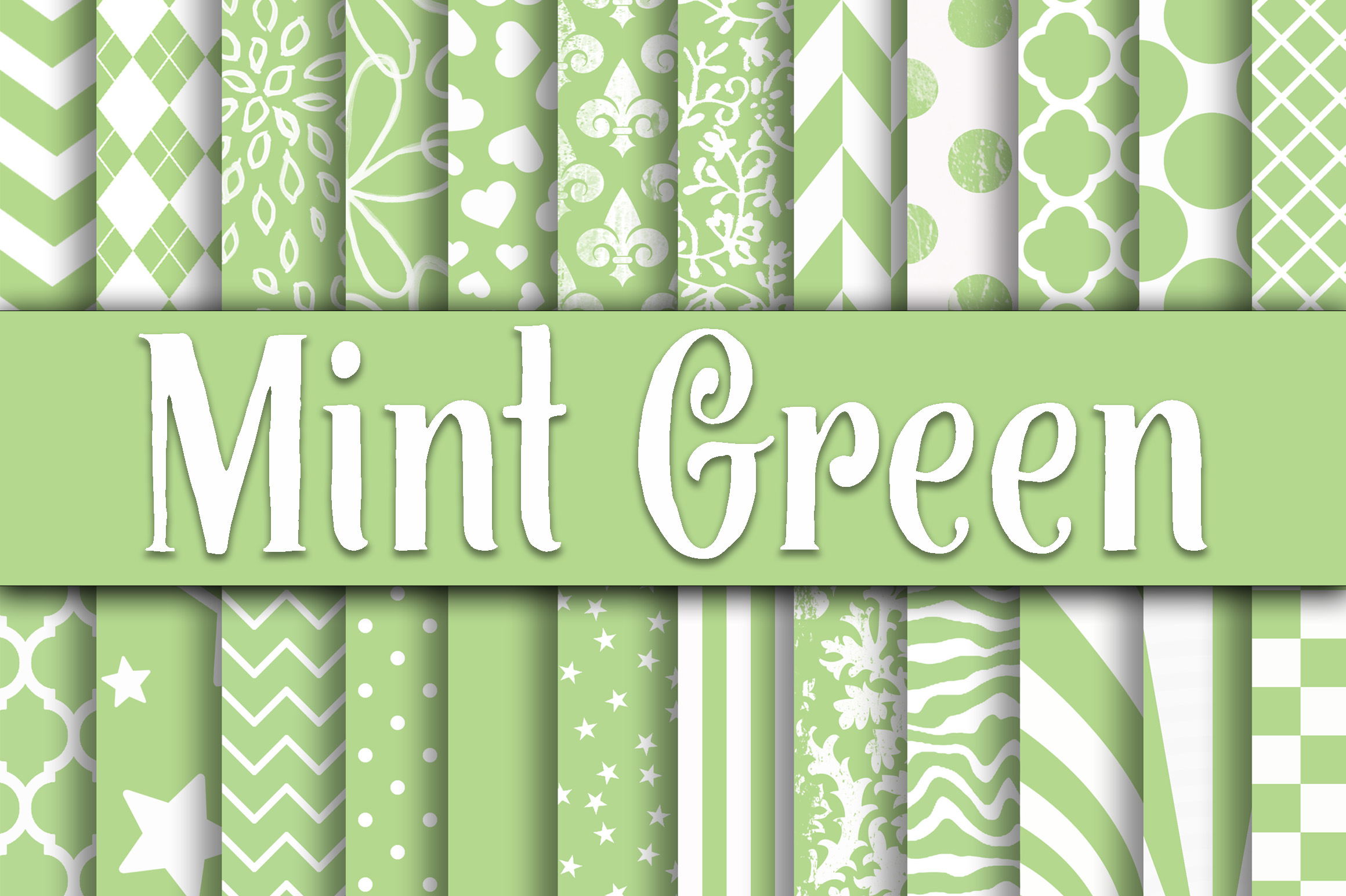 Mint Green Patterns Digital Paper Graphic by oldmarketdesigns ...