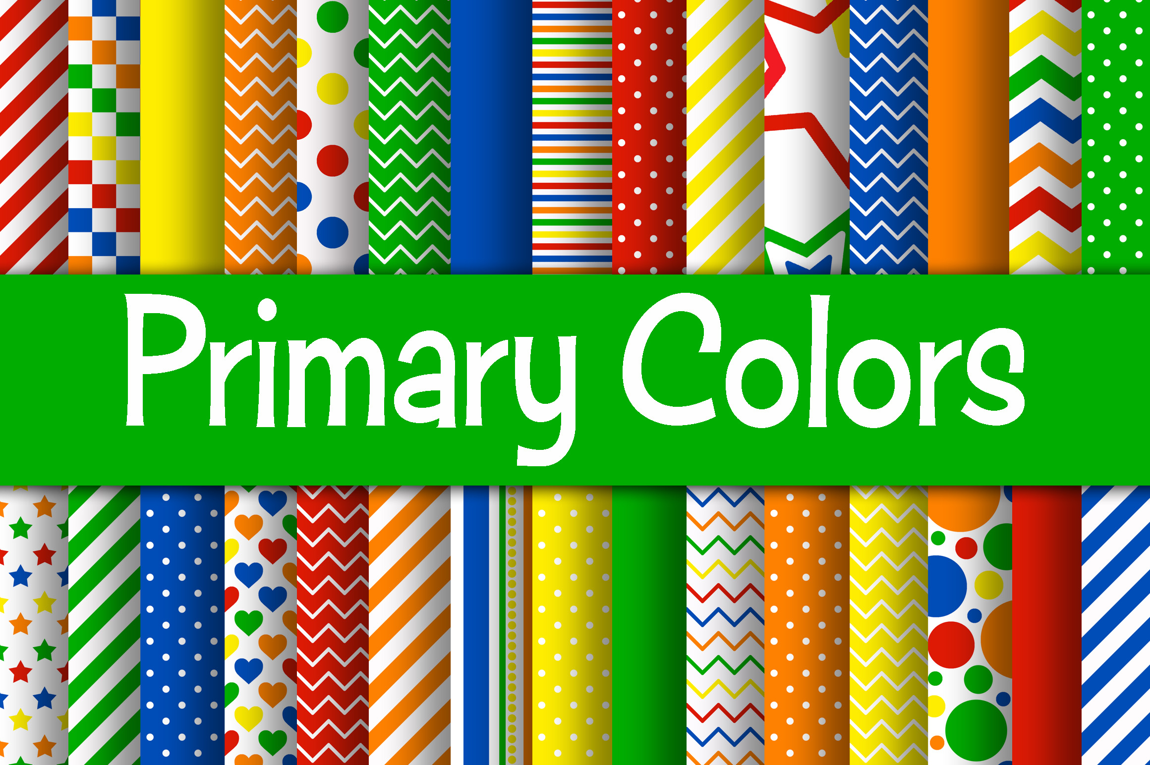 Primary Colors Digital Paper Graphic by oldmarketdesigns · Creative Fabrica