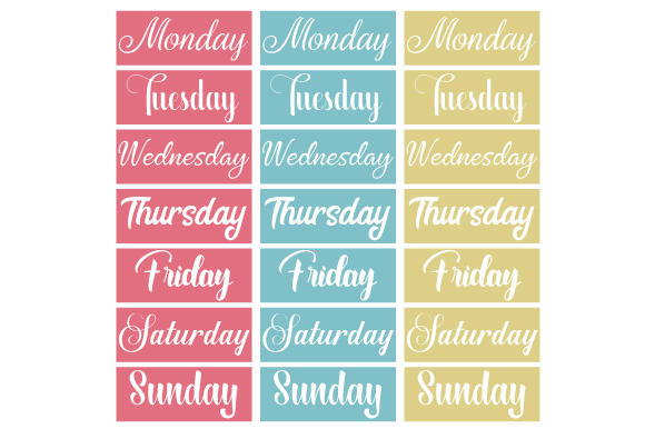 Days of the Week Stickers SVG Cut file by Creative Fabrica Crafts ...