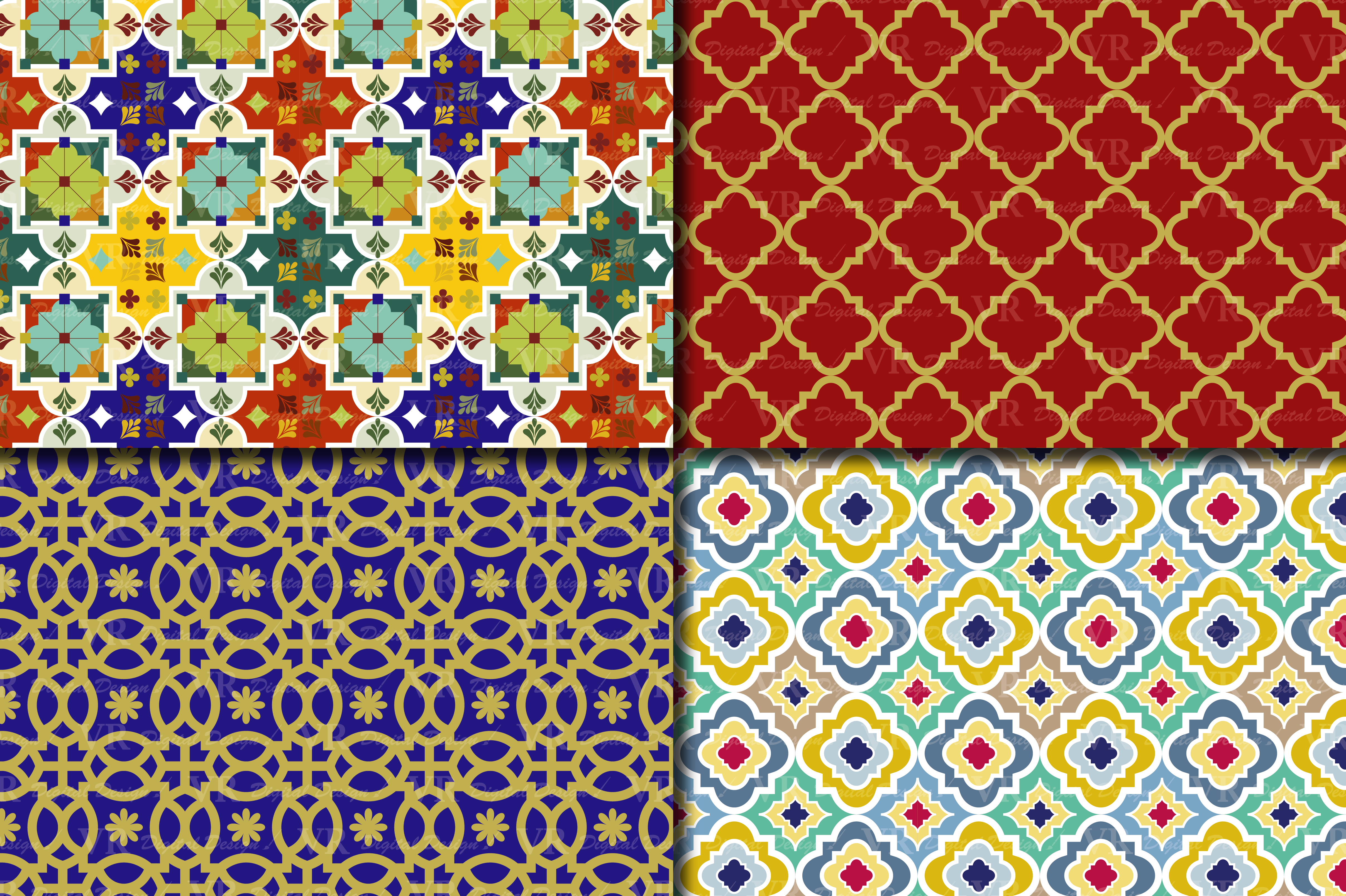 Moroccan Digital Papers Graphic by VR Digital Design · Creative Fabrica