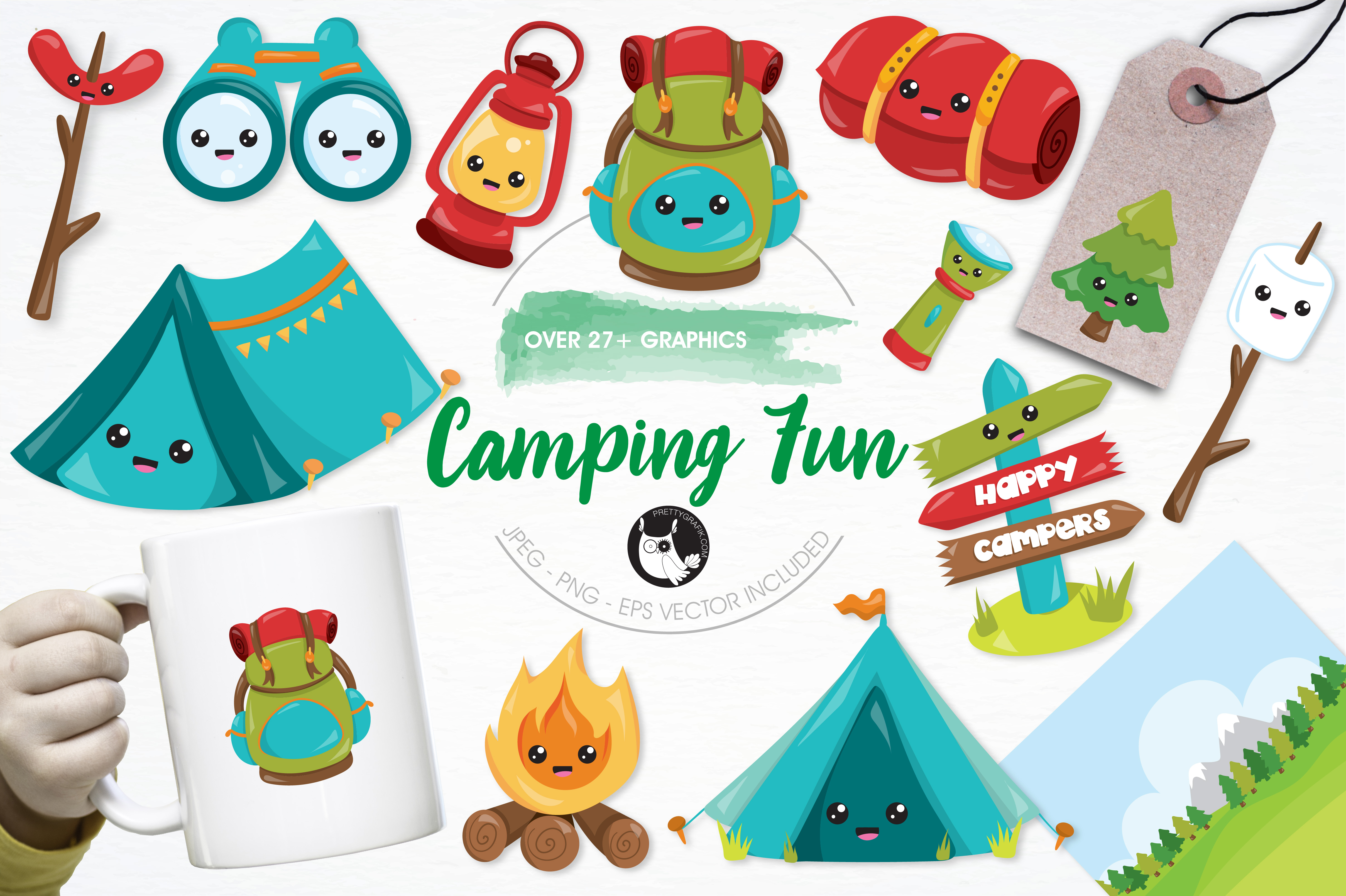 Camping Fun Graphic by Prettygrafik · Creative Fabrica