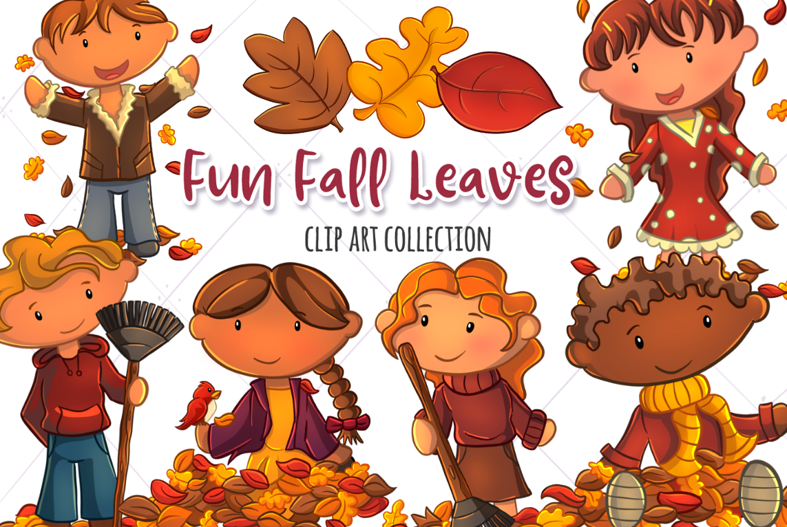 Fall Leaves Clip Art Collection Graphic by Keepinitkawaiidesign ...