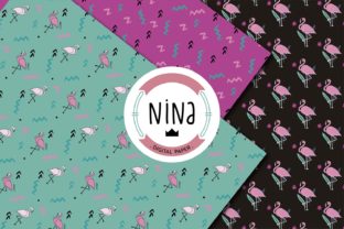 Flamingo Digital Paper Pack Graphic by Nina Prints · Creative Fabrica
