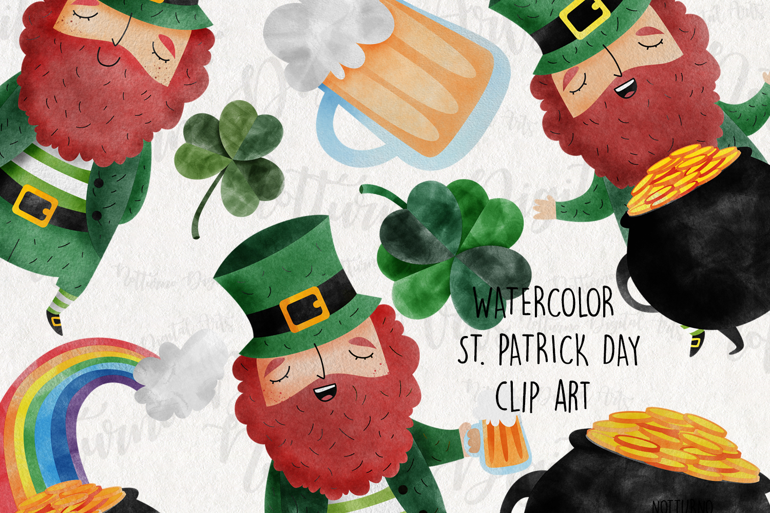Watercolor St. Patrick's Day Clipart. Graphic by Notturno Digital Scrap ...