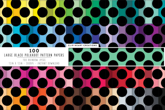 100 Polka Dot Digital Papers Graphic by clipheartcreations · Creative ...