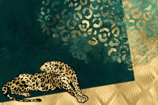 Teal and Gold Leopard Digital Paper Graphic by Digital Curio · Creative ...