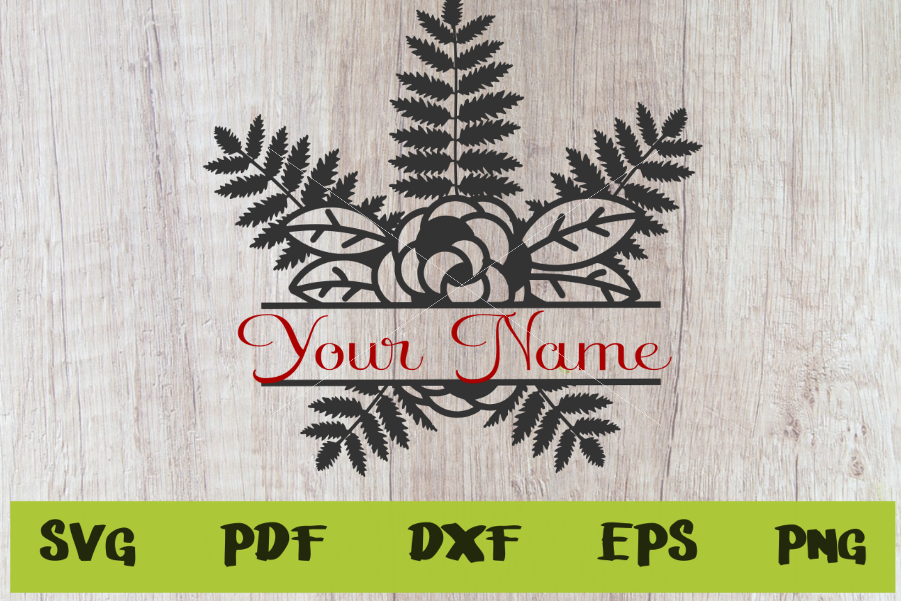 Split Flower Monogram Decoration Graphic by RIZUKI Store · Creative Fabrica
