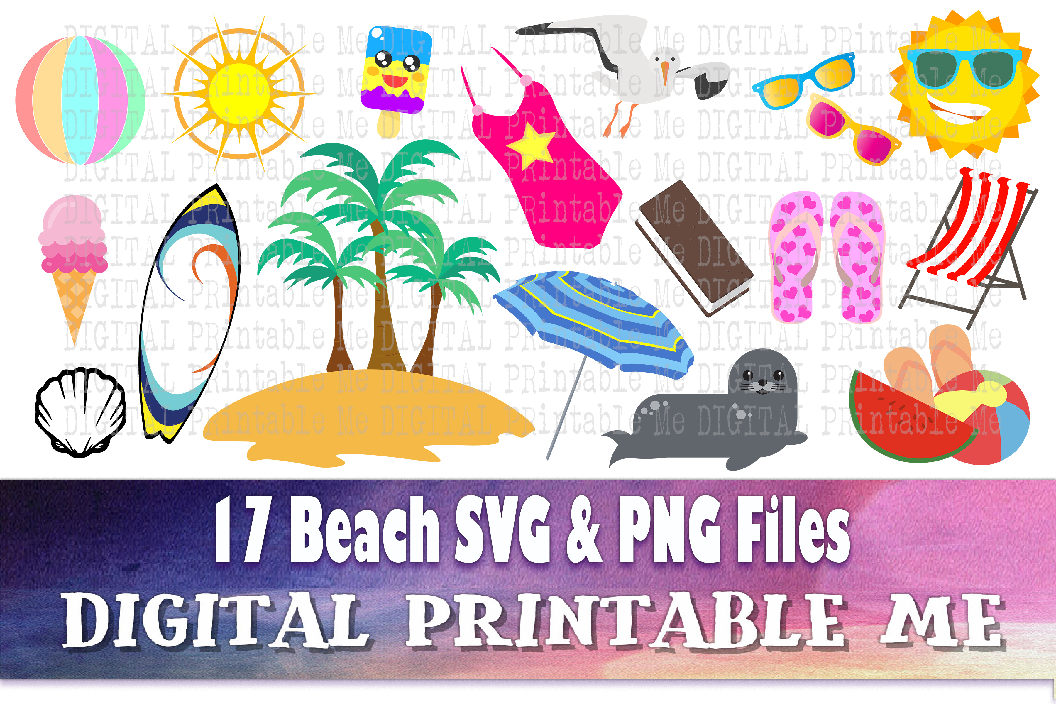 Beach Clip Art Bundle Summer Vacation Graphic by DigitalPrintableMe ...