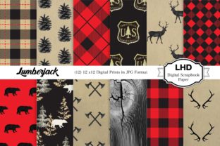 Lumberjack Digital Paper Pack Graphic by LeskaHamatyDesign · Creative ...