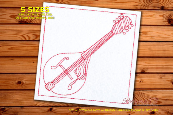 Wood Mandolin Design · Creative Fabrica