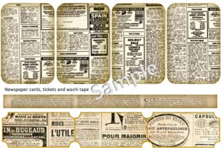 Vintage Newspaper Ephemera Kit Graphic by The Paper Princess · Creative ...