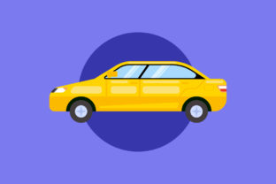 Yellow Saloon Car Vector Illustration Graphic by depotvisual · Creative ...