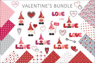 Valentine's Bundle Clipart Digital Paper Graphic by AS Digitale ...