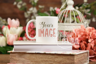 Pretty Spring Coffee Glass Mug Mockup Graphic by Mockup Central ...