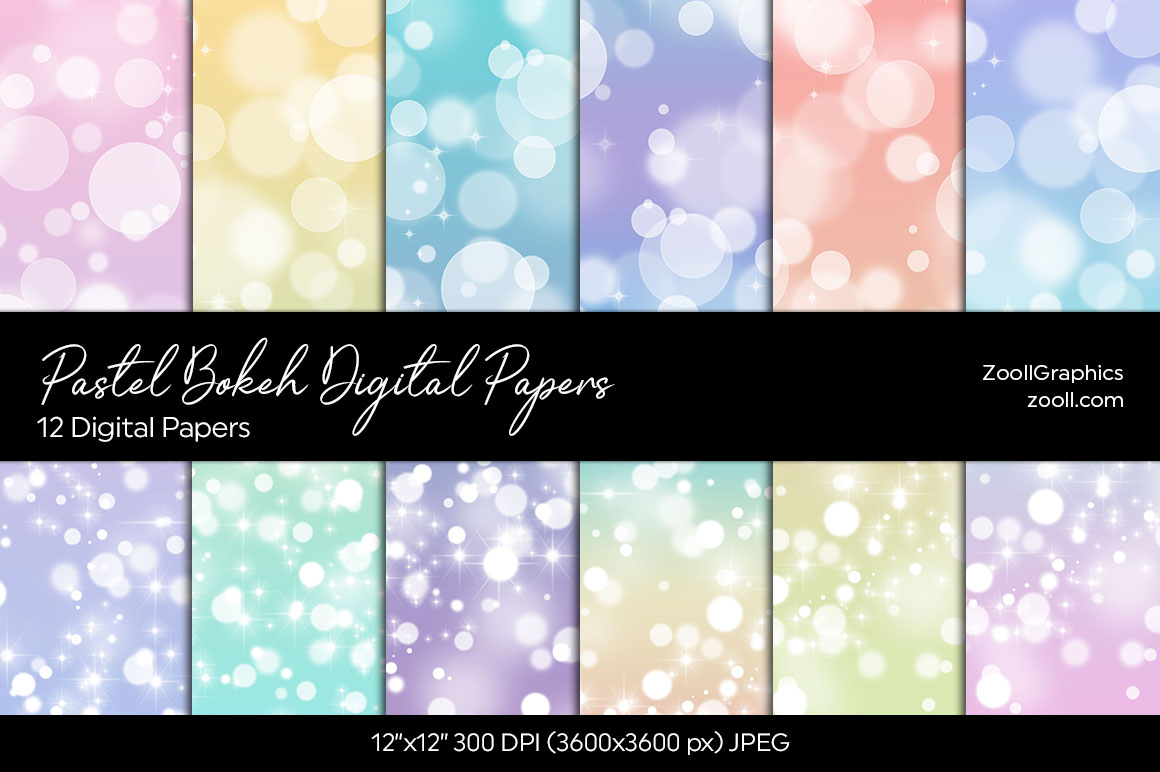 Pastel Bokeh Digital Papers Graphic by ZoollGraphics · Creative Fabrica