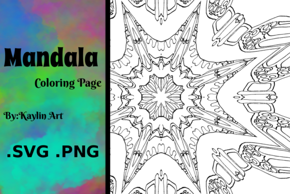 Mandala Adult Coloring Page Flower B&W Graphic by Green Cow Land ...