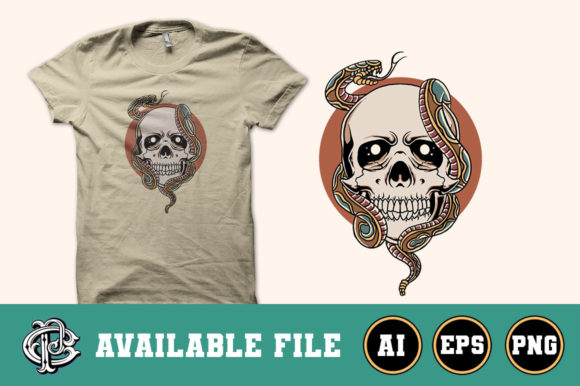 Skull and Snake T-shirt Design Graphic by doni.pacoceng · Creative Fabrica
