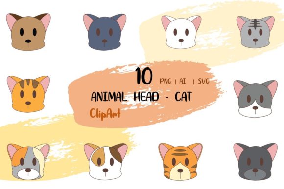 Cute Animal Head Clipart Vector for Kids Bundle Bundle · Creative Fabrica