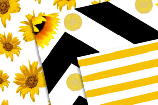 Sunflower Digital Paper Set Graphic by MutchiDesign · Creative Fabrica