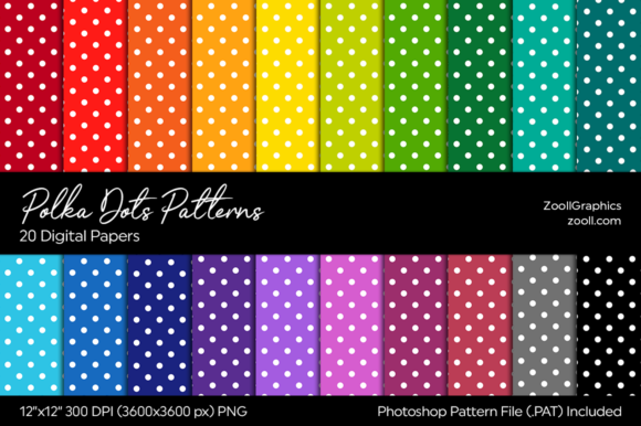 Polka Dots Rainbow Digital Papers Graphic by ZoollGraphics · Creative ...