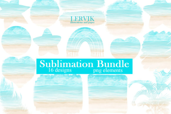 Beach Sublimation Bundle - 16 Designs Graphic by LerVik · Creative Fabrica