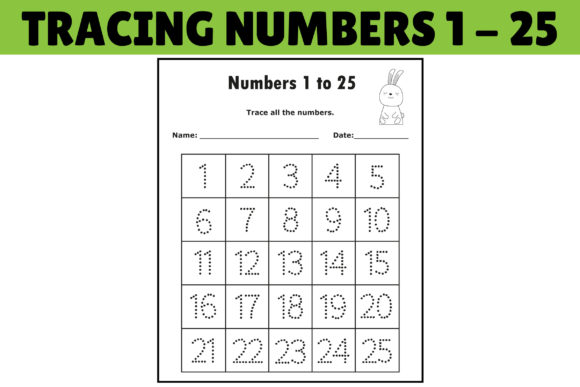 Number Tracing Worksheet 1 to 25 Graphic by Sarita_Kidobolt · Creative ...