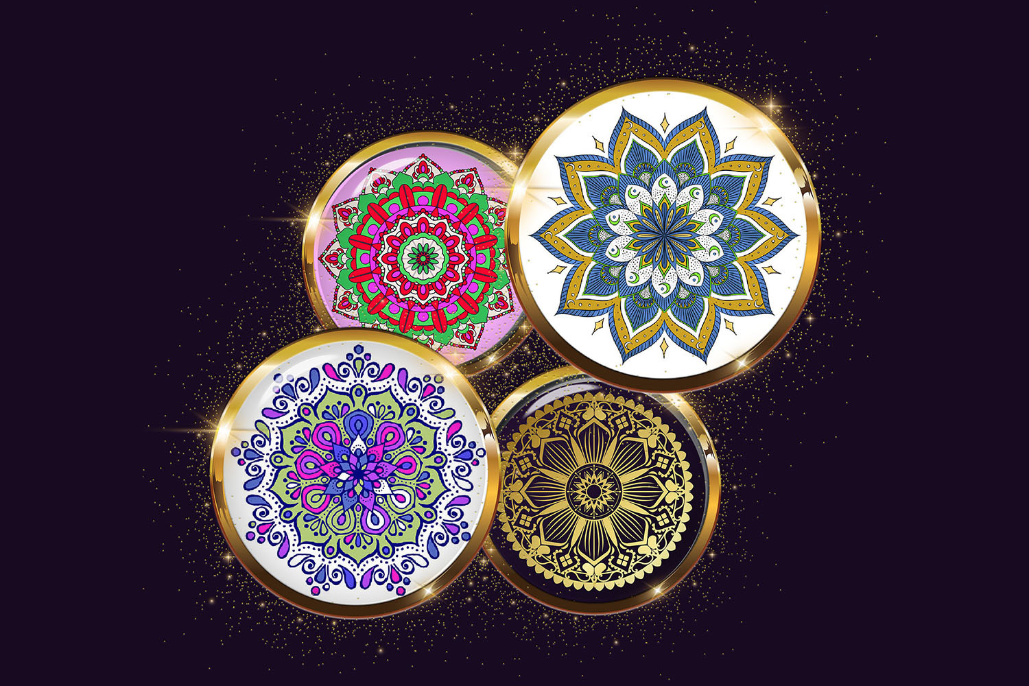 Mandala Digital Collage Sheet Mandala Graphic by denysdigitalshop ...