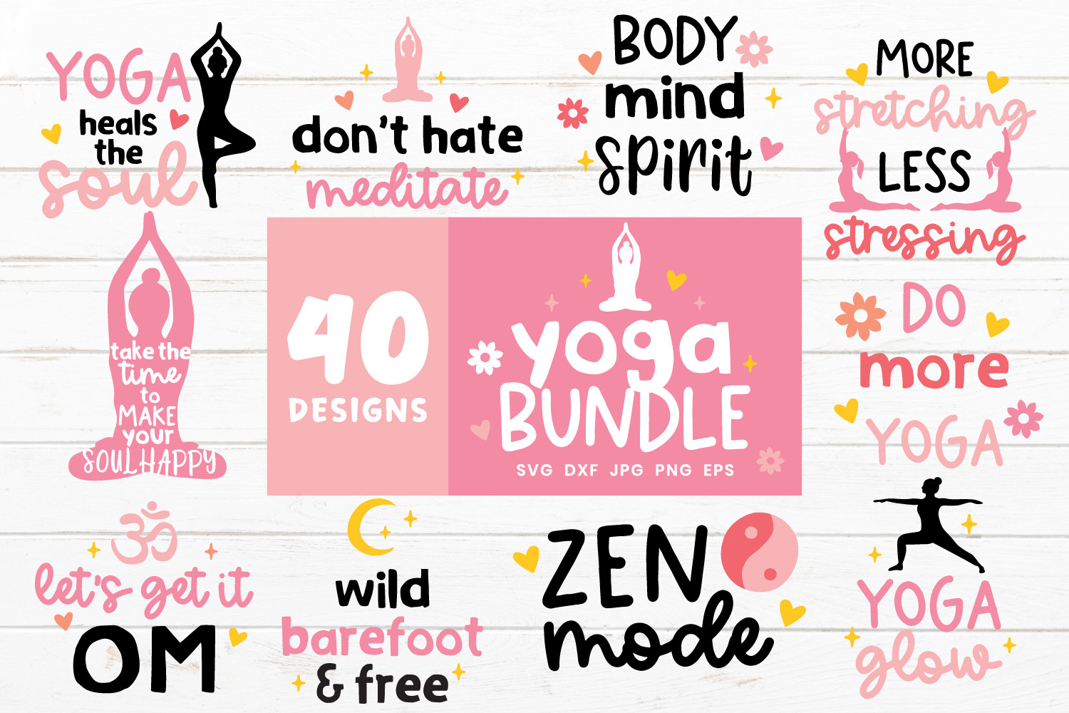 Yoga Bundle | Meditation | Mindful Graphic by craftycuttersvg ...