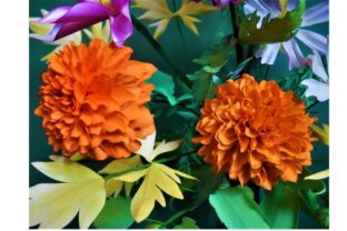 African Marigolds Paper Flowers Templates · Creative Fabrica