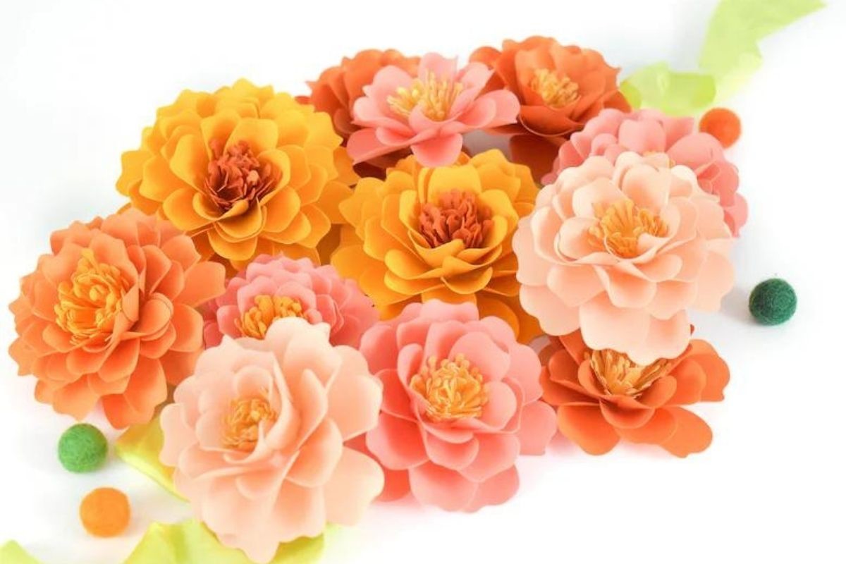 Marigolds Paper Flower Templates · Creative Fabrica