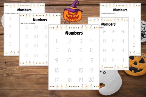 Halloween Number Tracing (1 to 20) Graphic by The Indian Girl Shop ...