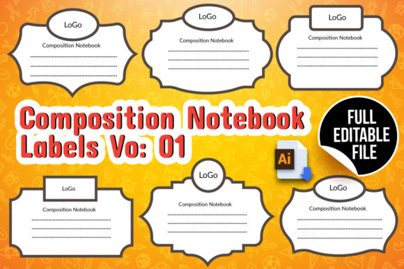 Notebook Labels, Tag, Stickers, Frame Graphic by Creative king ...