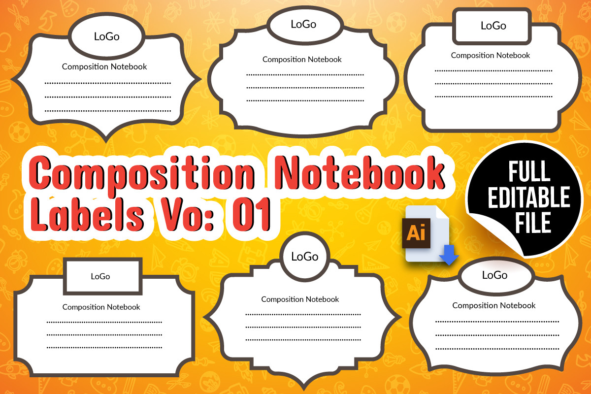 Notebook Labels, Tag, Stickers, Frame Graphic by Creative king ...