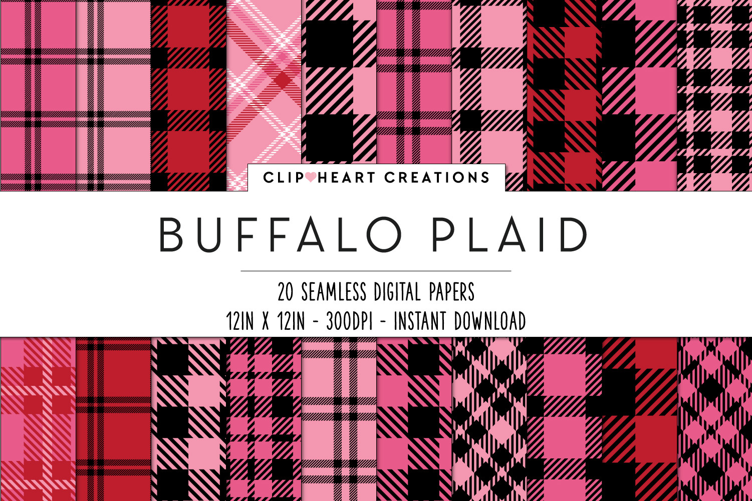Buffalo Plaid Seamless Digital Papers Graphic by clipheartcreations ...
