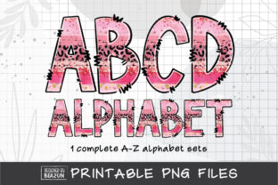 Pink Leopard Doodle Alphabet Graphic by KumaBearStudio · Creative Fabrica