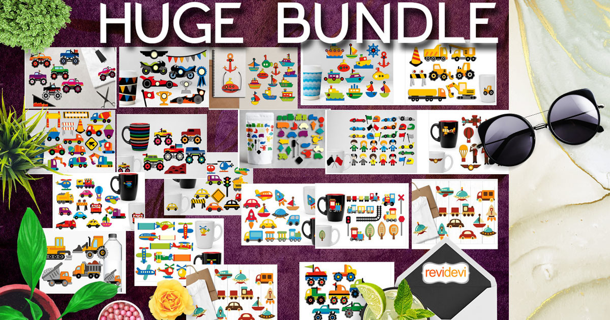 Vehicle Transportation Clipart Bundle Bundle · Creative Fabrica