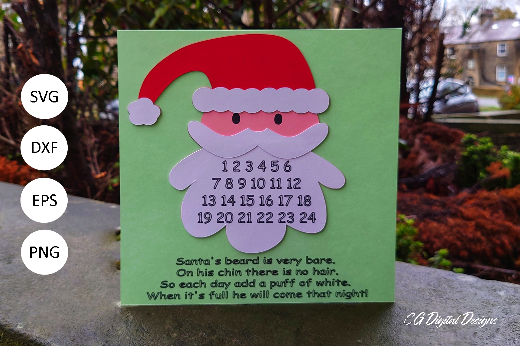 Santa Beard Advent Calendar - SVG Graphic by Digital Design Sparkle ...