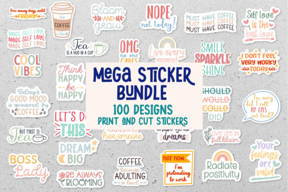 Mega Sticker Bundle, Printable Stickers Graphic by thestickerclubhouse ...