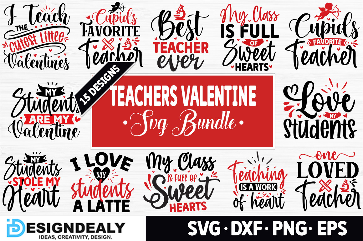 Teachers Valentine SVG Bundle Graphic by Buysvgbundles · Creative Fabrica