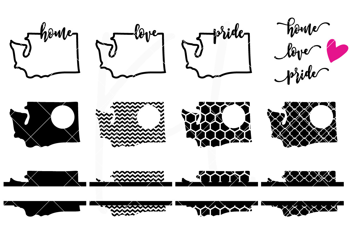 Washington Monogram Frames Pack Graphic by kellylollar · Creative Fabrica