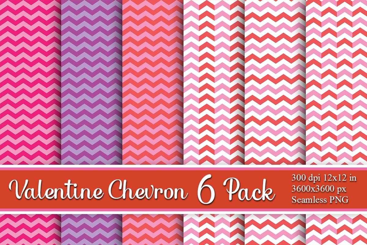 Valentine Digital Paper Chevron ZigZag Graphic by MiracleMaker ...