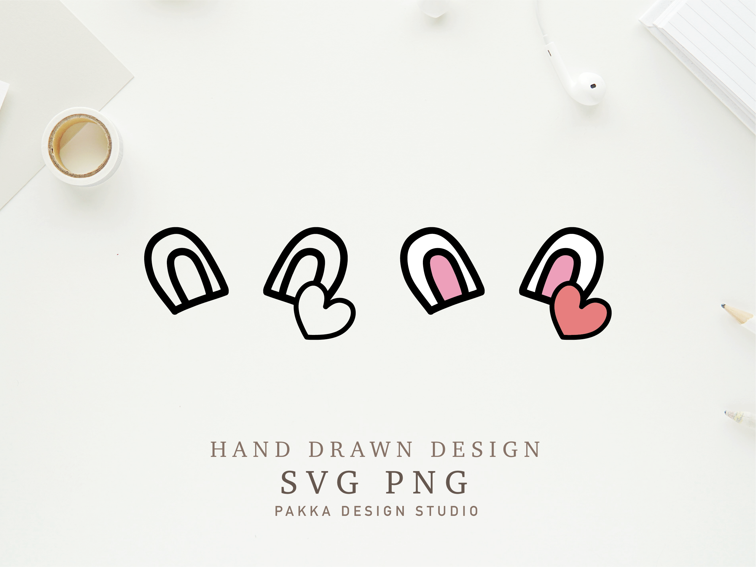 Easter Png Svg, Bunny Rabbit Heart Ears Graphic by Pakka Design Studio ...