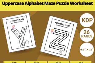 Uppercase Alphabet Maze Puzzle Worksheet Graphic by MH Creation House ...