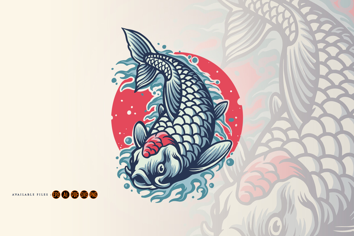 Koi Fish Japan Logo Mascot Illustrations Graphic by artgrarisstudio ...