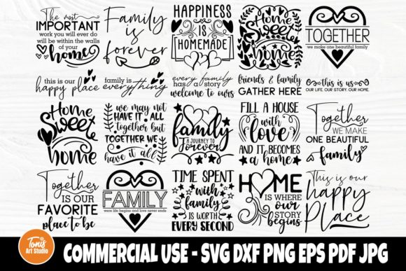 Family Quotes SVG Bundle, Farmhouse Sign Graphic by TonisArtStudio ...