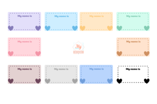 Cute Stitched Name Tags Label Clip Art Graphic by Mycreativee ...