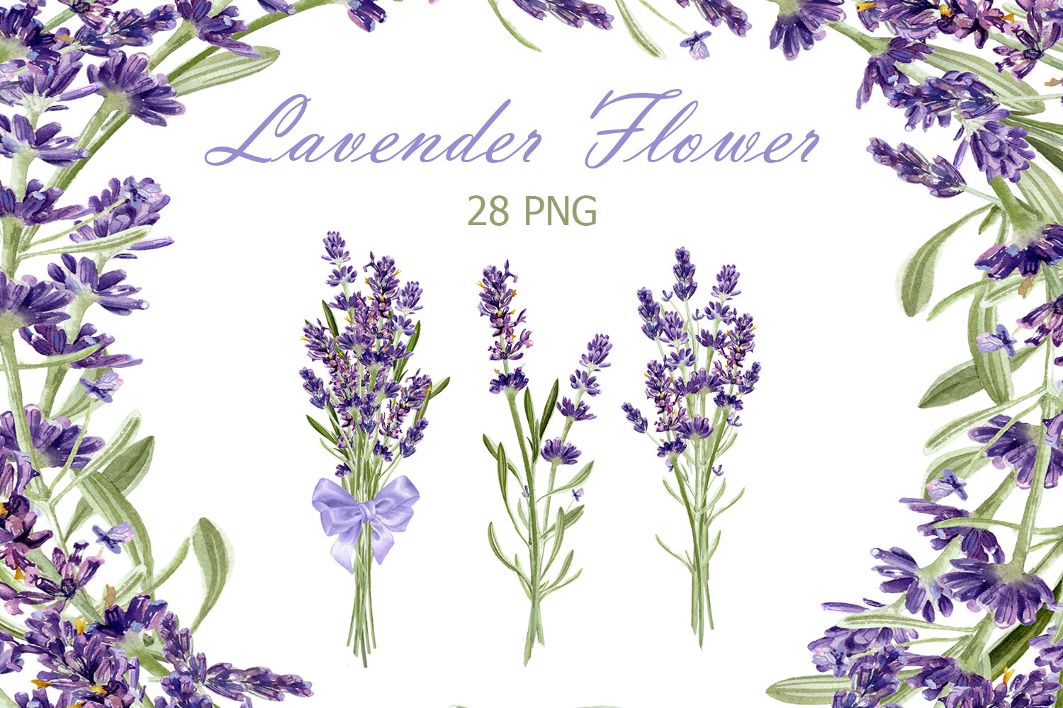Watercolor Lavender Clipart Graphic by WatercolorGardens · Creative Fabrica