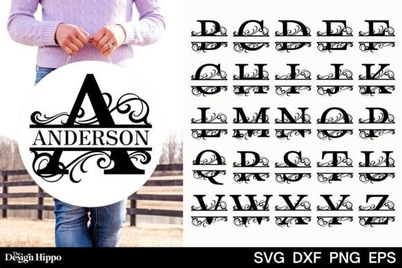 Split Monogram SVG | a-Z Alphabet Font Graphic by thedesignhippo ...
